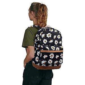 Xinveen Floral Laptop Backpack Rose School Bag Bookbags Lightweight Water Resistant Backpack for Womens Travel Black