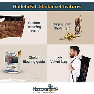 HalleluYAH Yemenite kudu Shofar From Israel Plus Free Bonus Ram Horn