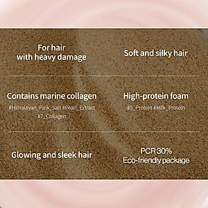 GROWUS Damage Therapy Shampoo - Salicylic Acid, Niacinamide, Dexpanthenol, Protein, Anti Hair Loss, Free from Paraben and Surfate, Nourishing Shampoo for Frizzy and Damaged Hair (16.9 Fl Oz / 500ml)