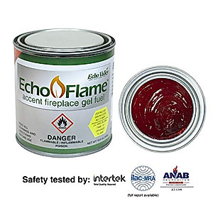 EchoFlame Gel-Fuel for Portable Indoor/Outdoor Tabletop Fireplaces, Gel Torches and Gel Burners (Pack of 6)