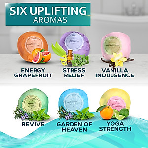 Bath Bombs Ultra Lux Gift Set - 6 XXL Fizzies with Natural Dead Sea Salt Cocoa and Shea Essential Oils - Best Gift Idea for Birthday, Mom, Girl, Him, Kids - Add to Bath Basket