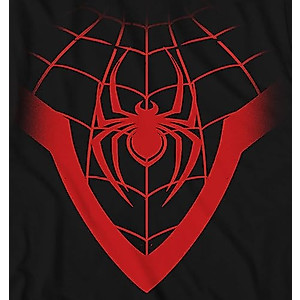 Marvel Spider-Man Miles Morales Costume Spiderverse Adult T-Shirt(SM, Black)