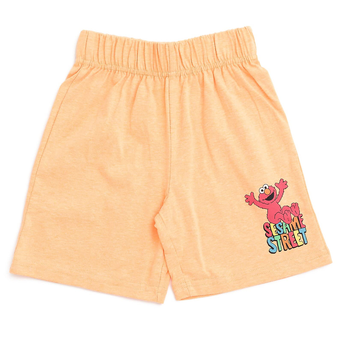 Sesame Street Elmo Cookie Monster Big Bird Toddler Boys T-Shirt and Shorts Outfit Set Multicolor/Orange 5T