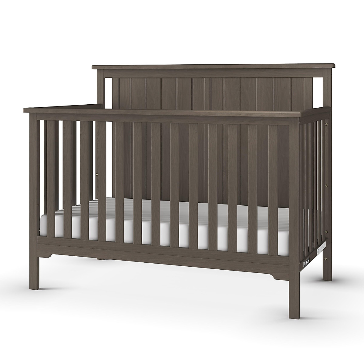 Child Craft Cottage Flat Top Crib, Dresser and Topper Nursery Set, 3-Piece, Includes 4-in-1 Convertible Crib, Dresser and Topper, Grows with Your Baby (Dapper Gray)