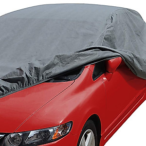 Motor Trend 4-Layer 4-Season Waterproof Car Cover All Weather Water-proof Outdoor UV Protection for Heavy Duty Use Full Cover for Cars Up to 210"