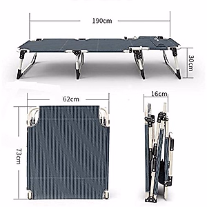 XZGDEN Lightweight Camping Chairs Garden Loungers Folding Chair Folding Sun Lounger, Metal Frame Breathable Lazy Chair, Detachable Pillow, Portable Garden Outdoor Recliner 190cm