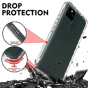 Swoders4u for Google Pixel 5A 5G Case with Built-in Screen Protector, [Hard Front Cover + Soft Back Cover] Full Body Shockproof Phone Case Clear Protective Cover Case