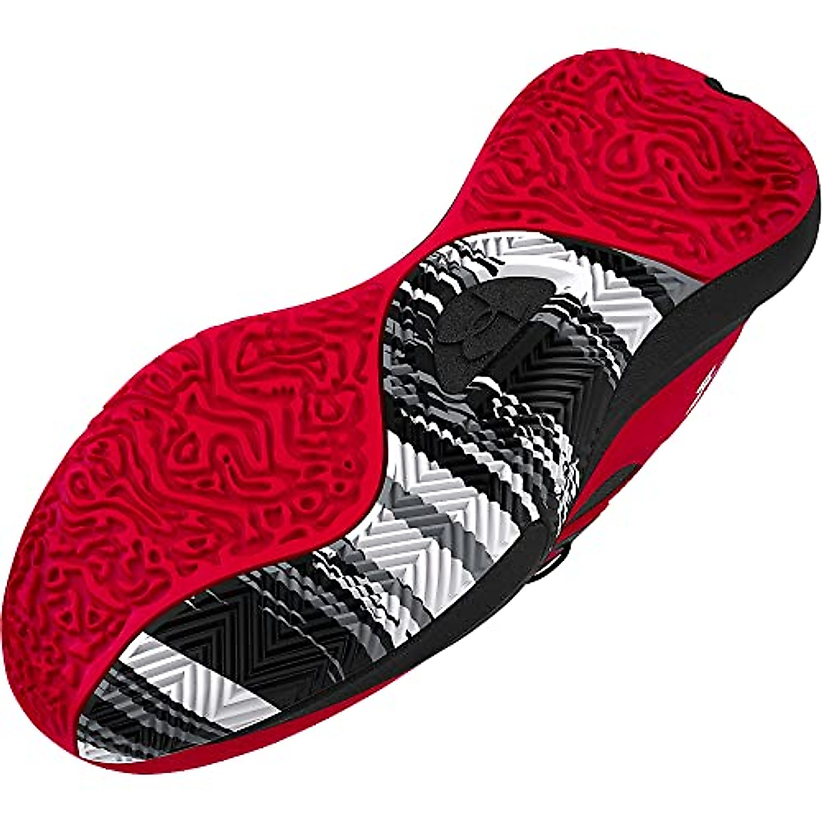 Under Armour Unisex Lockdown 6 Basketball Shoe, (600) Red/Black/White, 9.5 US Men