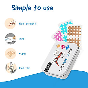 Moskinto, The Original, Itch-Relief Patch, Mosquito Bite Patches for Kids & Adults, Instant Relief Natural & Colorful Stickers to Reduce After-Bite Itching, Family Pack, 42 Count