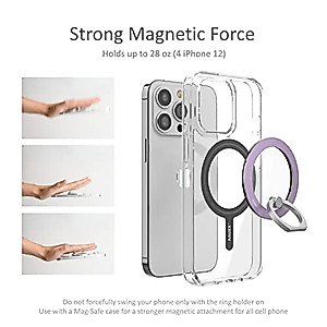 iRing Mag, Magnetic Phone Ring Holder, Kickstand, Grip for MagSafe, Wireless Charging Compatible with iPhone, Galaxy, and Other Smartphones with MagSafe Case (Pale Violet)