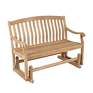 Cambridge Casual Superior Indonesian Arie Outdoor Glider Bench, OneSize, Natural Teak