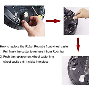 ToSSme Replacement Front Wheel Caster Assembly for iRobot Roomba, 980 880 870 790 780 770 690 650 671 Vacuum, Roomba 500 600 700 800 900 Series Robot Vacuum Cleaner Accessories(2 Pack)