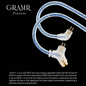 Kinera Gramr Modular High-Purity Silver-Plated OFC IEM Cable, Upgrade Earphone Cable with Detachable Boom Mic (Black 0.78 2PIN)