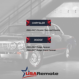 fits Dodge Caravan and Grand Caravan/Chrysler Town Country 2004 2005 2006 2007 Car Key Fob Keyless Entry Remote (M3N5WY72XX 3-btn)