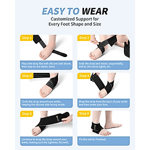 CAMBIVO Ankle Brace for Men and Women, 2 Pack Ankle Support for Plantar Fasciitis Relief, Ankle Wrap with Adjustable Straps for Sprained Ankle, Foot Heel Pain, Achilles Tendon, Swelling, Gray