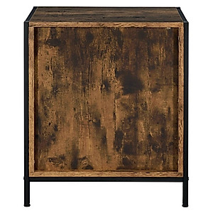 Acme Juvanth Wooden Nightstand with 2-Drawer in Rustic Oak and Black