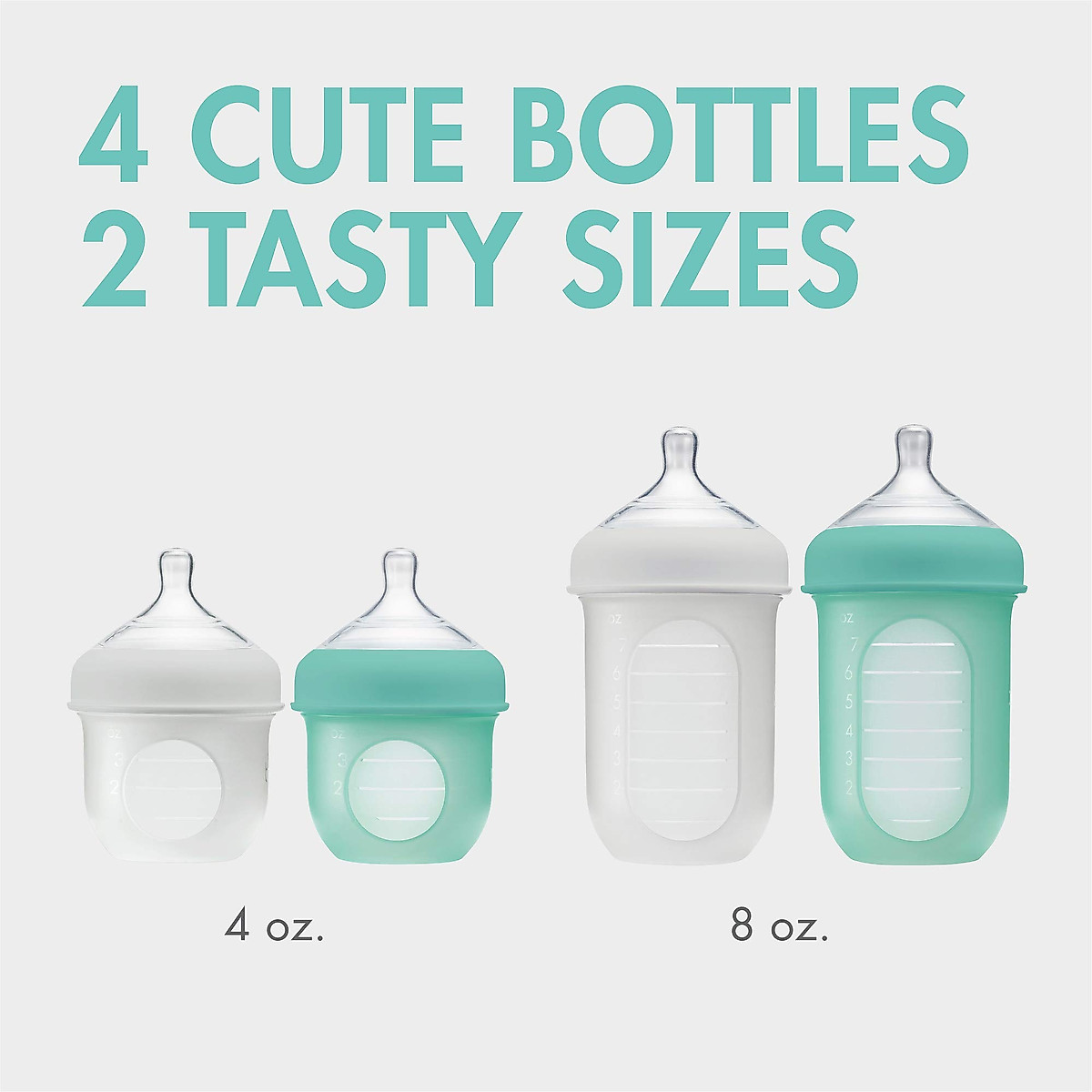 Boon NURSH Silicone Bottles and Grass Bundle Bottles & Cleaning Accessories Starter Set