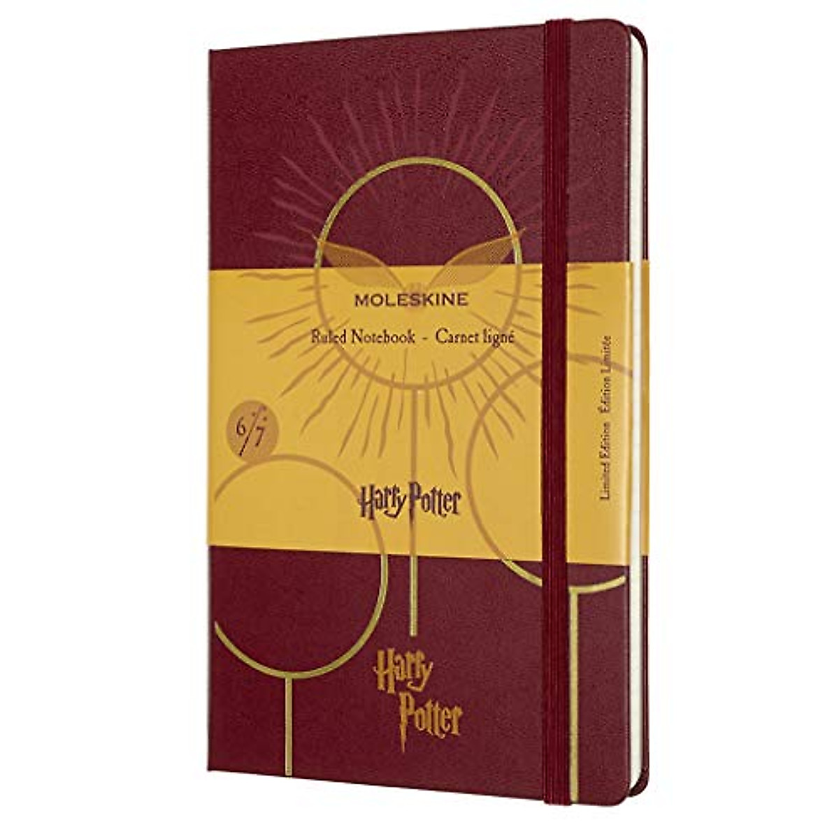 Moleskine Limited Edition Harry Potter Notebook, Hard Cover, Large (5" x 8.25") Ruled/Lined, Bordeaux Red (Book 6) 240 Pages