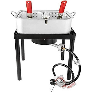 Dual 2 Basket Deep Fryer-Propane Cooker-Fry Fish/Chicken Outdoor 18 QT. Oil