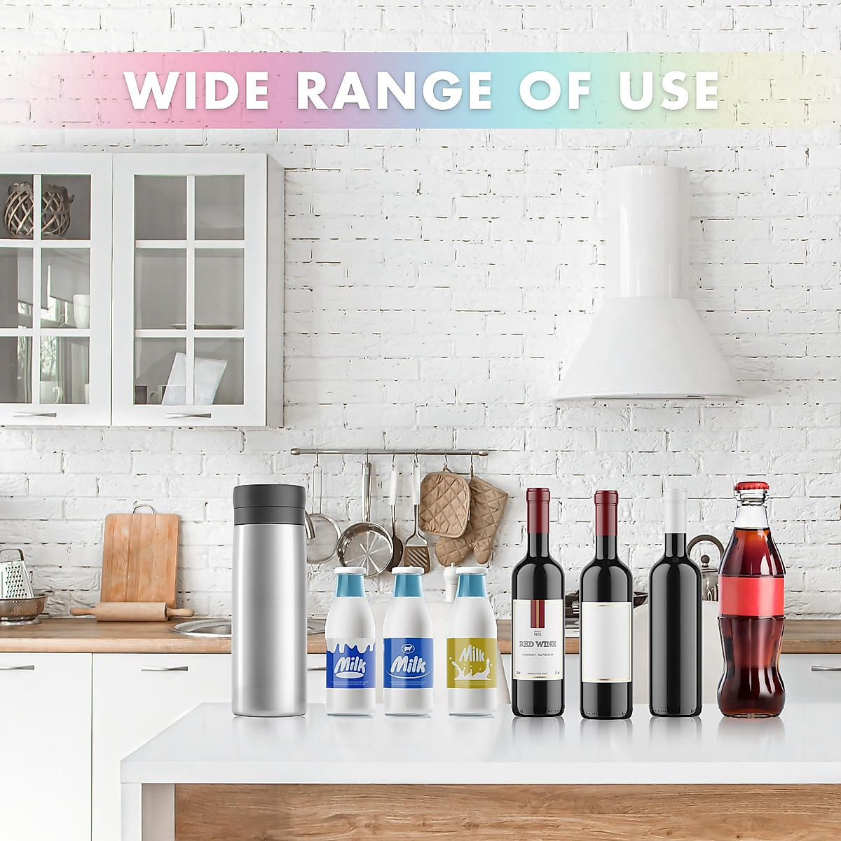 Plastic Stackable Water Bottle Holders Wine and Water Bottle Organizer Cabinet Organization Rack Kitchen Pantry Refrigerator Storage Bins