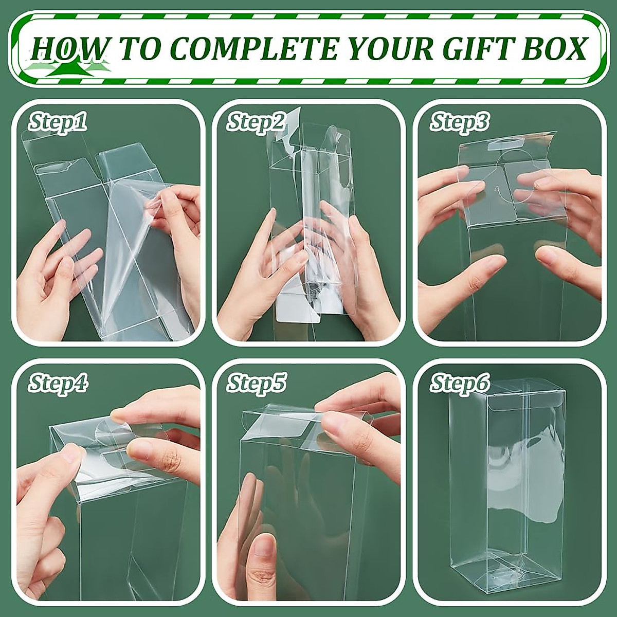 BENECREAT 20 Pack 2.7x2.7x6.3 Plastic Boxes Rectangle Plastic Party Favor Boxes for Wedding Party Treat Candy Cupcakes