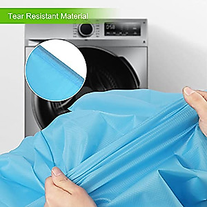 Asonen Travel Dirty Laundry Bags 27 x 36 inch [2 Pack] Heavy Duty Drawstring Organizer Bag Tear Resistant Clothes Organization Storage for Home Dorm Camp Trip College 68 x 90cm (Blue)