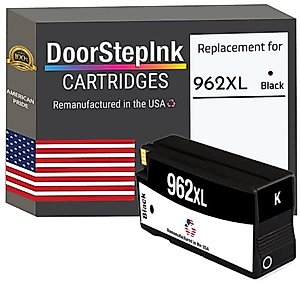 DoorStepInk Remanufactured in The USA Ink Cartridge Replacements for HP 962 XL 962XL Black for Printers HP Officejet Pro 9010, 9012, 9013, 9015, 9016, 9019, 9020, 9025