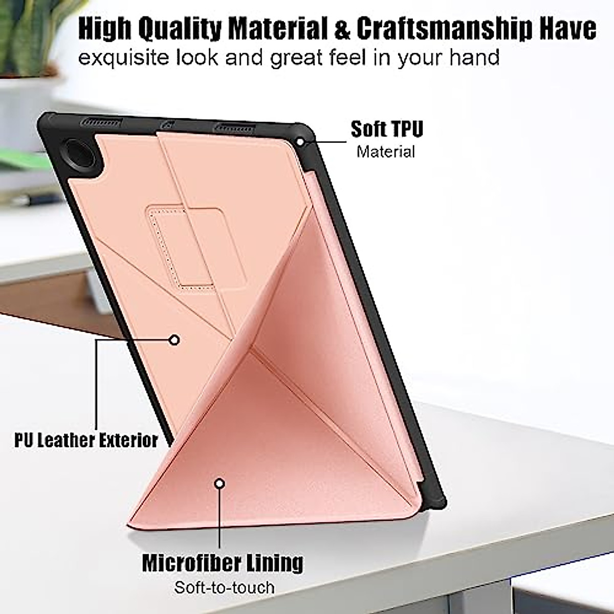 Stand Tablet Cover Compatible with Samsung Galaxy Tab A8 2021 SM-X200 Tablet Case,Slim Stand PC Hard Back Shell Protective Smart Cover Case,Multi-Viewing Angles Folio Case Cover Auto Sleep/Wake ( Colo