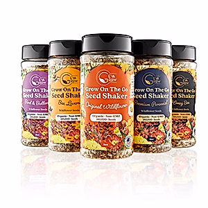 Bulk Wildflower Seed Shaker - Bird & Butterfly Garden Seed Mix | Bulk 180,000+ Seeds of Annual & Perennia l Hummingbird, Flower Seeds for Planting | No Messy Bags or Packets | 8 Ounce