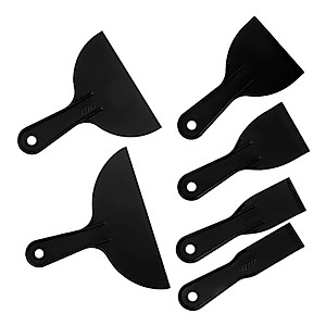 BUTIFULSIC 6pcs Putty Knife Set Wallpaper Scraper Wallpaper Cleaning Tool Wallpaper Tool Kit Wall Paper Scraper Wallpaper Smoothing Tool Wallpaper Squeegee Wall Paper Tool Plastic Black