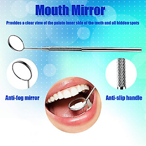 Dental Hygiene Tool Set Stainless Steel Dental Pick and Tweezers, Gum Floss, Tooth Scraper Plaque Tartar Remover for Personal Oral Care & Pet Use (6 Pack)