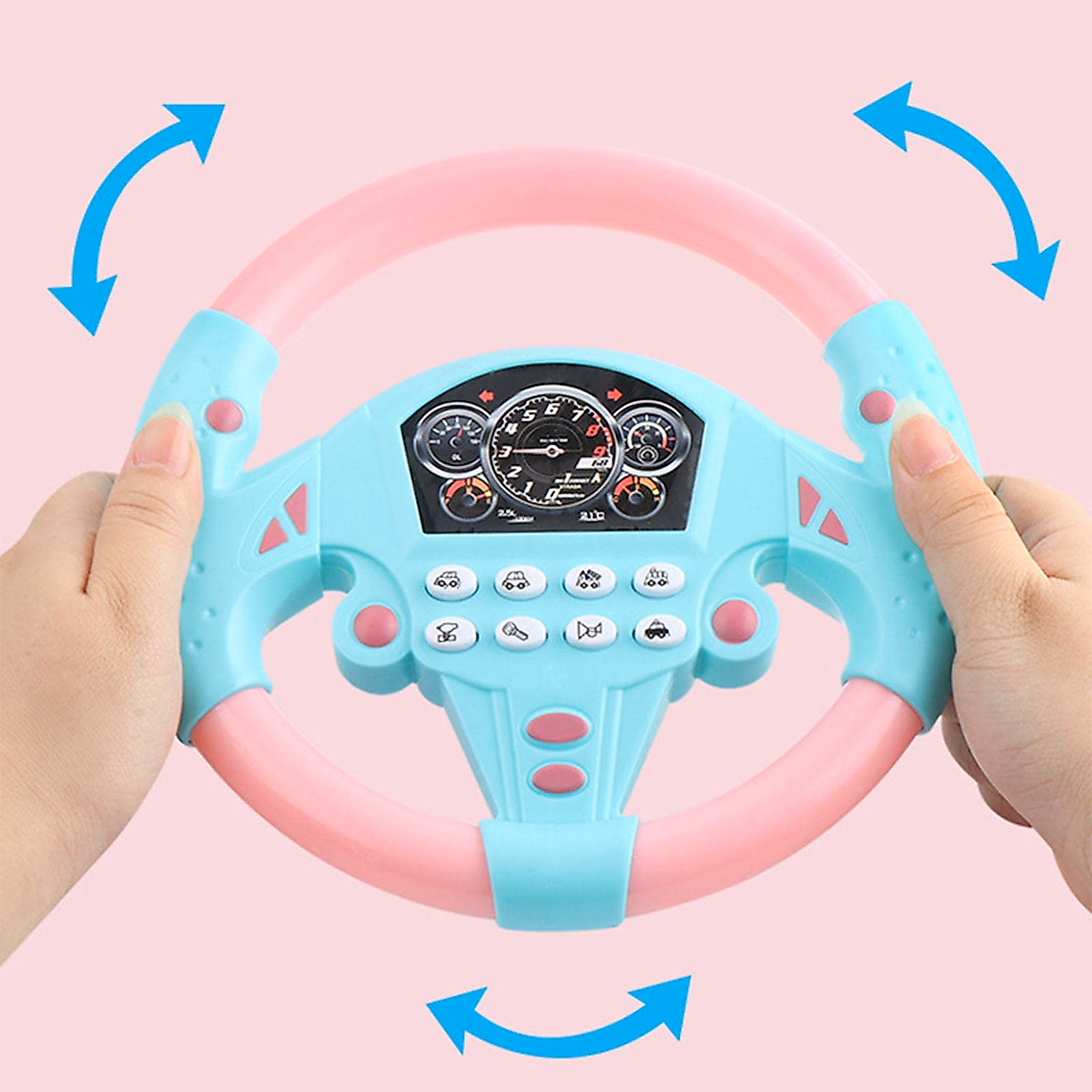 Menolana Portable Steering Wheel Wheel Toy Simulation Steering Wheel for Outdoor Garden, Pink