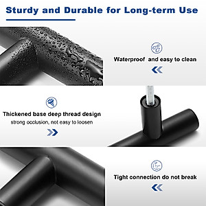 Estmoon 30 Pack 3 Inch Cabinet Handles Matte Black Cabinet Pulls Stainless Steel Black Kitchen Handles for Cabinets and Drawers, 76mm Hole Centers