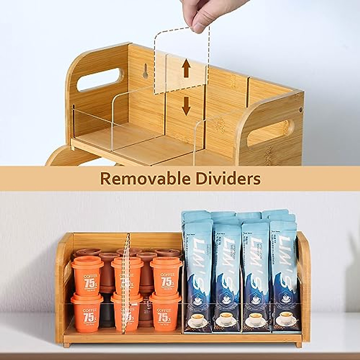 New Bamboo Tea Bag Organizer Storage Holder