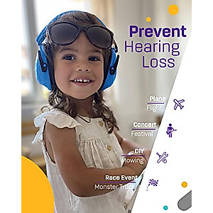 Vanderfields Noise Cancelling Headphones for Kids, Toddlers & Children Age 3-16 Years - 21dB NNR - Blue - Ear Protection for Kids, Autism - Sound Blocking Kids Hearing Protection Earmuffs