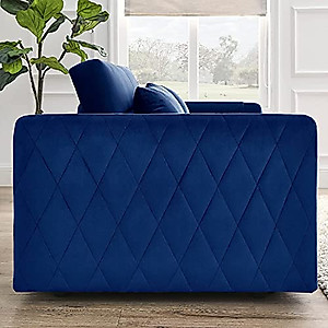 ERYE Blue Velvet 2 Pillows Side Pockets, 55"