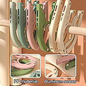 24 PCS Travel Hangers,Portable Folding Clothes Hangers,Travel Clothes Hangers with Clips,Travel Accessories Foldable Clothes Drying Rack for Travel,Plastic Foldable Non Slip Clothing Hangers,4 Colors