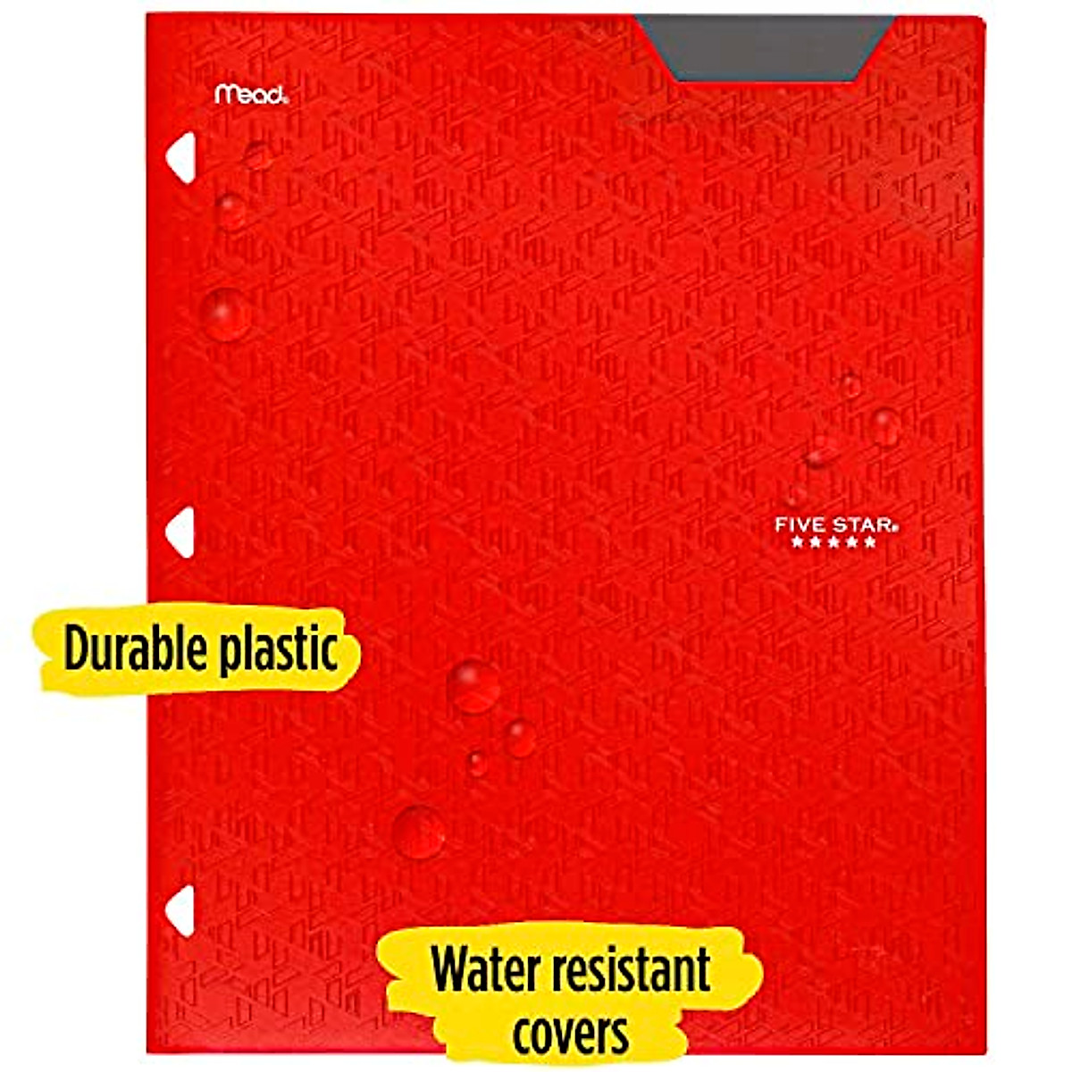 Five Star 2-Pocket Folder, Plastic Folders with Stay-Put Tabs, Fits 3-Ring Binder, Holds 8-1/2” x 11" Paper, Writable Label, Assorted Colors (38065), 4 Count (Pack of 1)