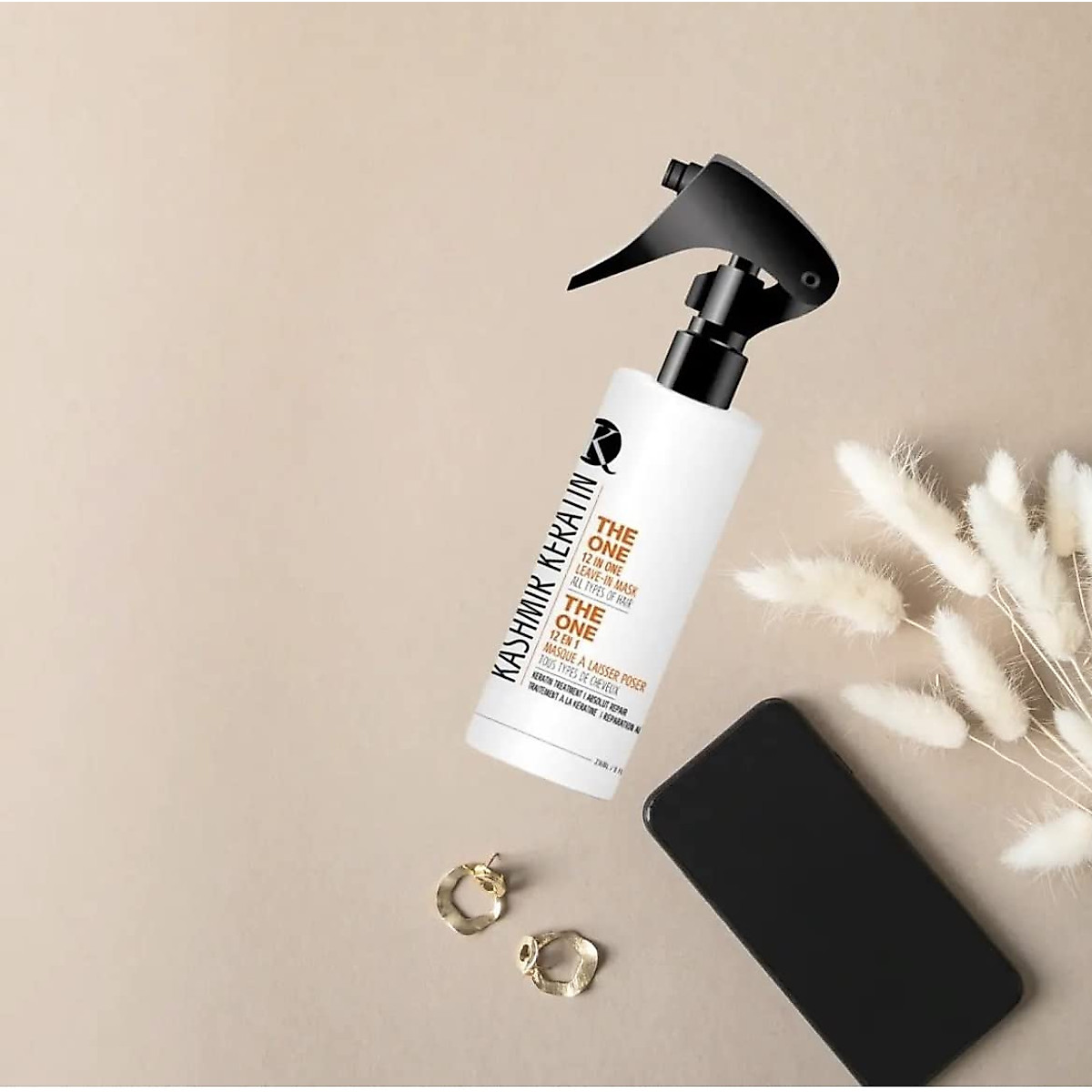 Kashmir Keratin The best leave in Conditioner THE ONE Leave In Conditioner 12 in 1 Hair Treatment, for Damaged Hair Repair | Sulfate-Free Spray Conditioner | For all types of Hair 16 Fl.Oz.