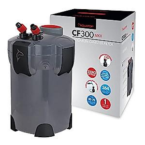 Aquatop 3-Stage 264 GPH Canister Filter with Super Quiet Vortex Easy Prime, 55W Power, Up to 75 Gal – Including All Filtration Media for Crystal Clear Water, Great for Salt & Freshwater Tanks