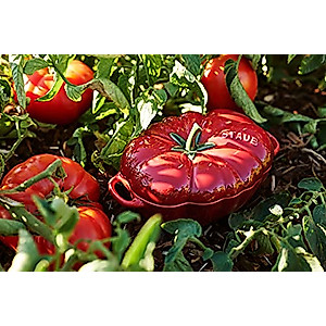 STAUB Ceramics Dutch Oven 16-oz Petite Tomato Cocotte, Cherry