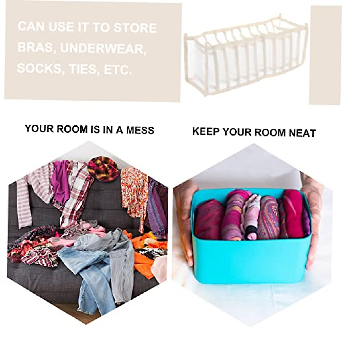 Alipis Bra Storage Box Storage Drawer Clothing Drawers Glove Compartment Organizer Closet Socks Organizer Drawer Divider Box Clothes Drawer Organizer Multiple Grids Box Bra Organizer Desk