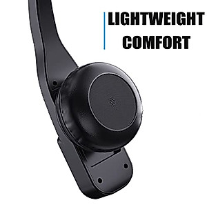 Conambo Bluetooth Headset, Bluetooth Trucker Headset with Noise Canceling Mic, On Ear Bluetooth Headphones for Cell Phone/PC/Tablet/Laptop/Computer, Hands Free Headset for Trucker/Business/Students
