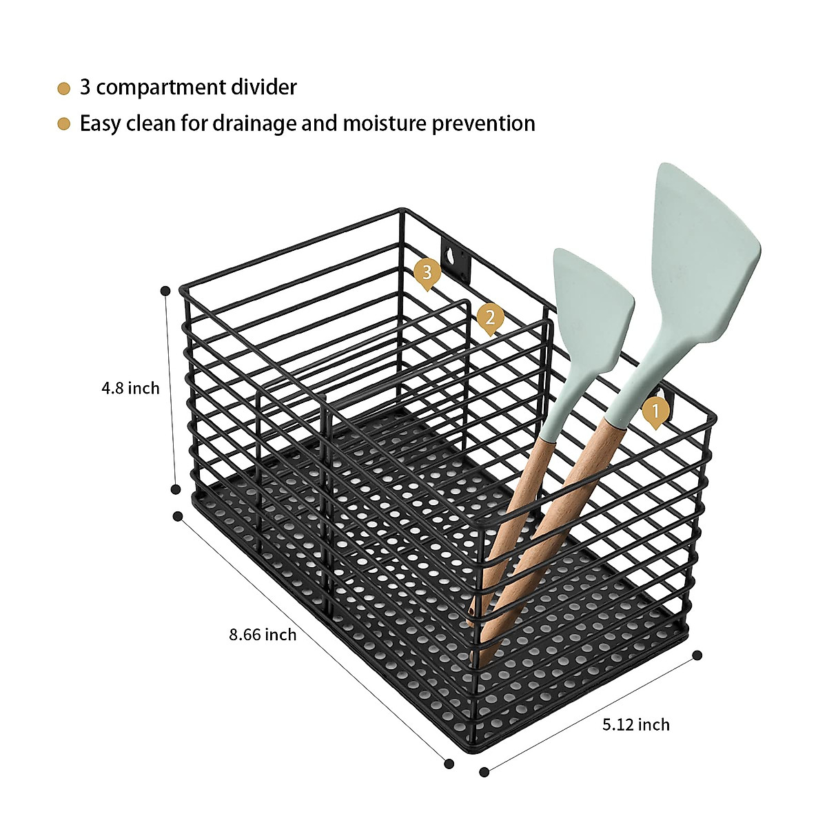 pelreame,kitchen utensil holder,utensil holder,kitchen utensil organizer,utensil organizer,cooking utensil holder,utensil holder for kitchen counter,utensil caddy,black utensil holder,Wall mountable