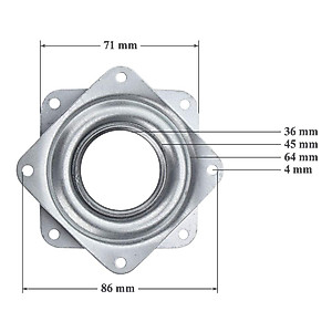 Onwon 4 Pieces 3 Inch Square Lazy Susan Turntable Bearings 150 Pound Capacity Galvanized Steel Rotating Bearing Plate Swivel Plate