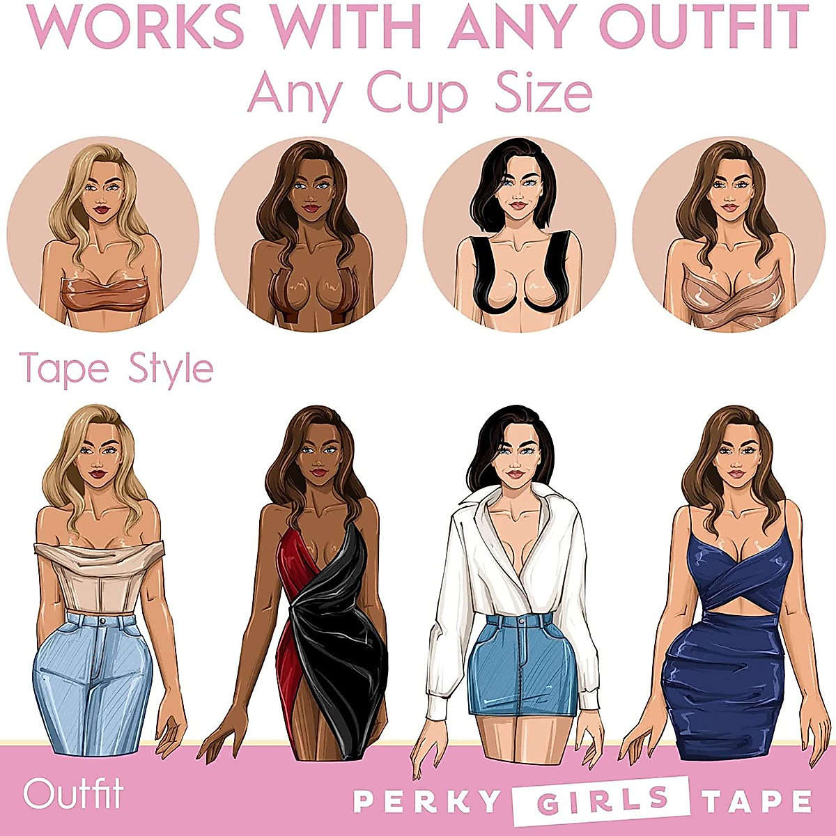 yousen, Breast Lift Tape for Lift Waterproof & SweatProof Body Tape Lift for AE Cup Large Breast to Provide Lifting & Push Up Strong Fit, Body Tape & 6 Pcs Petal Nipple Cover, 3x2.1x3In