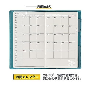Noritsu NOLTY Notebook, 2024, Weekly Pocket Casual, 1, Surf Green, 1504 (Begins December 2023)