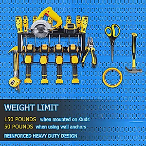 PLOSIF Power Tool Organizer, Ultra Heavy Duty Wall Mount Drill Holder 3 Layers Floating Shelves, Garage Shelving on Pegboard, Garage Organization and Storage Rack for Dad