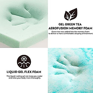 TMEOSK Full Size Mattress, 8 inch Gel Memory Foam Mattress, Cooling Gel Green Tea Mattress Bed in a Box, Medium Firm Feel with Motion Isolating (Full)