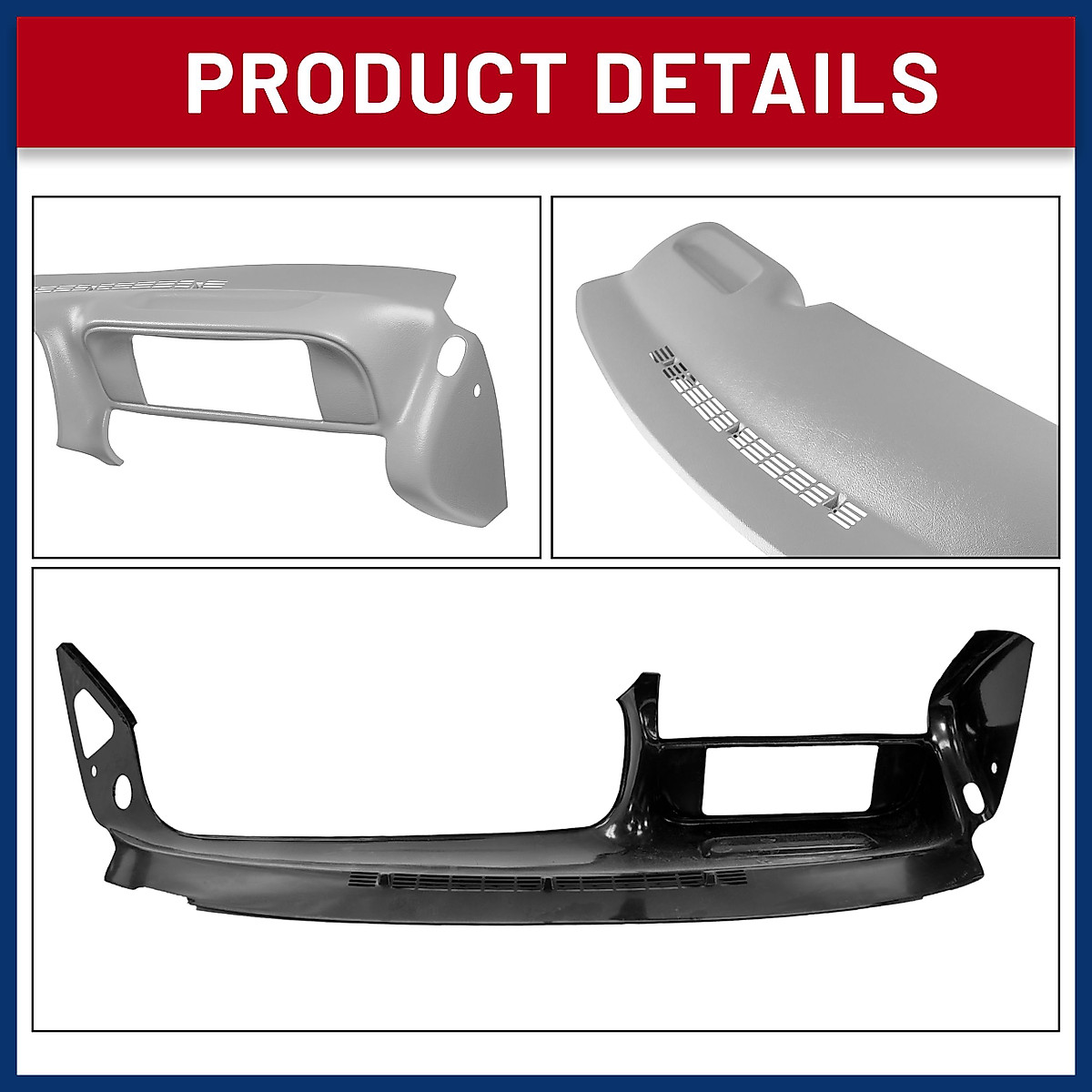 DashSkin Molded Plastic Dash Cover Compatible with 1997-2000 C1500/K1500 Tahoe Suburban Yukon & 1997-2000 Escalade in Medium Grey - Easy Cracked Dashboard Fix - Made in America